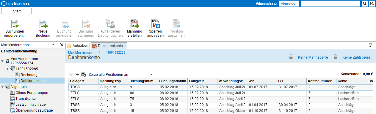 Debitorenbuchhaltung | Produktdokumentation